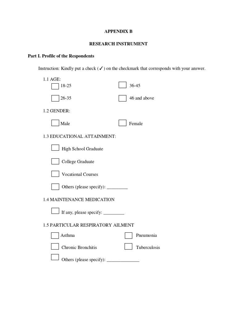 Sop and Survey Questionnaires | PDF | Cough | Causes Of Death