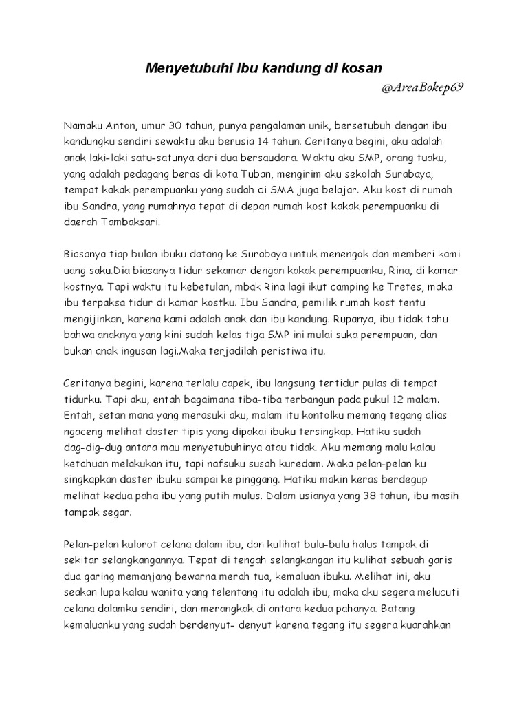 Menyetubuhi Ibu Kandung Di Kosan: @areabokep69 | PDF | Fiksi Misteri, Thriller, & Kejahatan