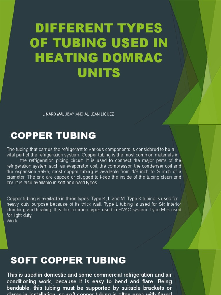 Different Types of Tubing Used in Heating Domrac Units | PDF | Pipe ...