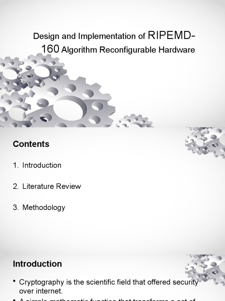 Design And Implementation Of Ripemd 160 Hash Function Pdf Cryptography Secure Communication