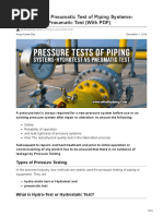 Piping Pneumatic Test Procedure | PDF | Building Engineering | Materials