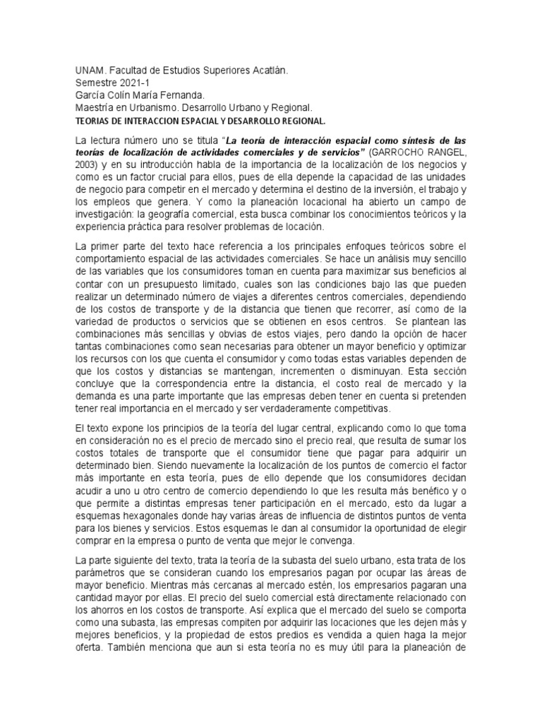 García Colín María Fernanda. Relatoria 2. | PDF | Mercado (economía ...