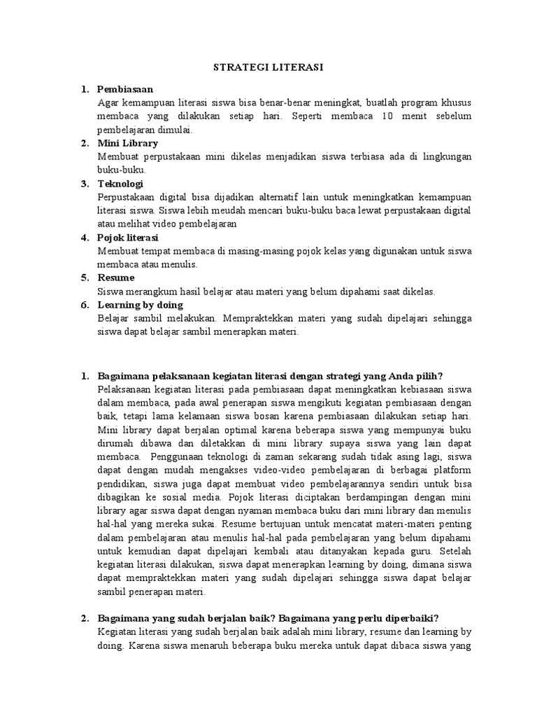 STRATEGI LITERASI Laela 2 | PDF | Karier & Perkembangan | Ilmu Sosial STRATEGI LITERASI Laela 2 | PDF | Karier & Perkembangan | Ilmu Sosial