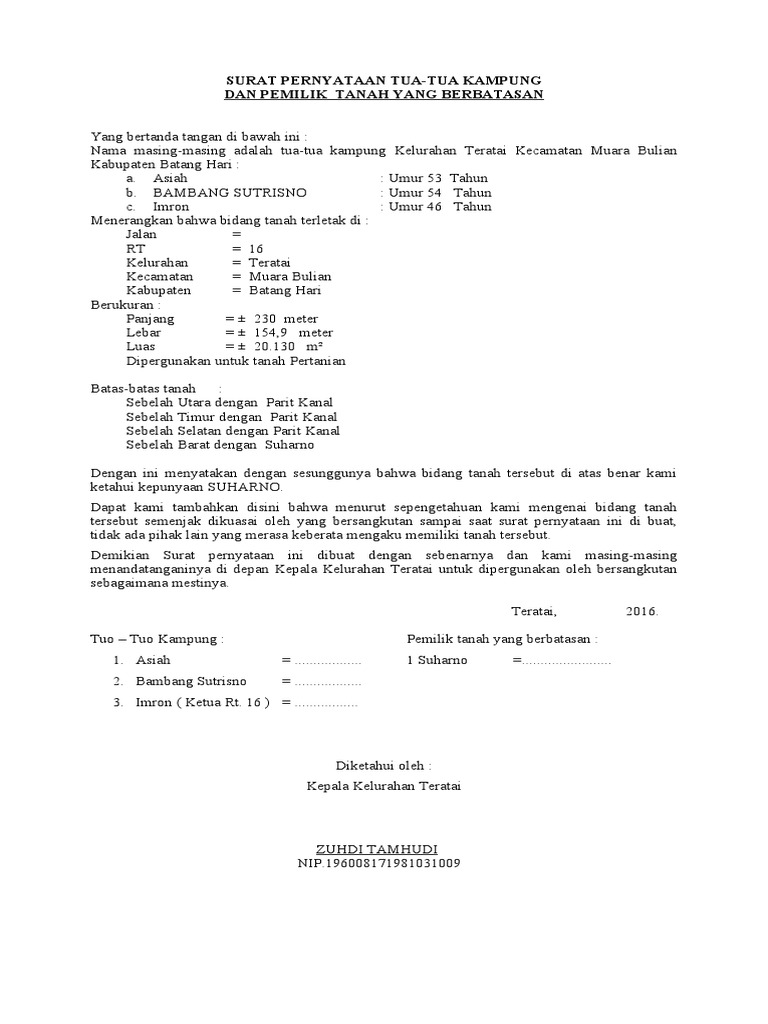 LAND OWNERSHIP DECLARATION | PDF