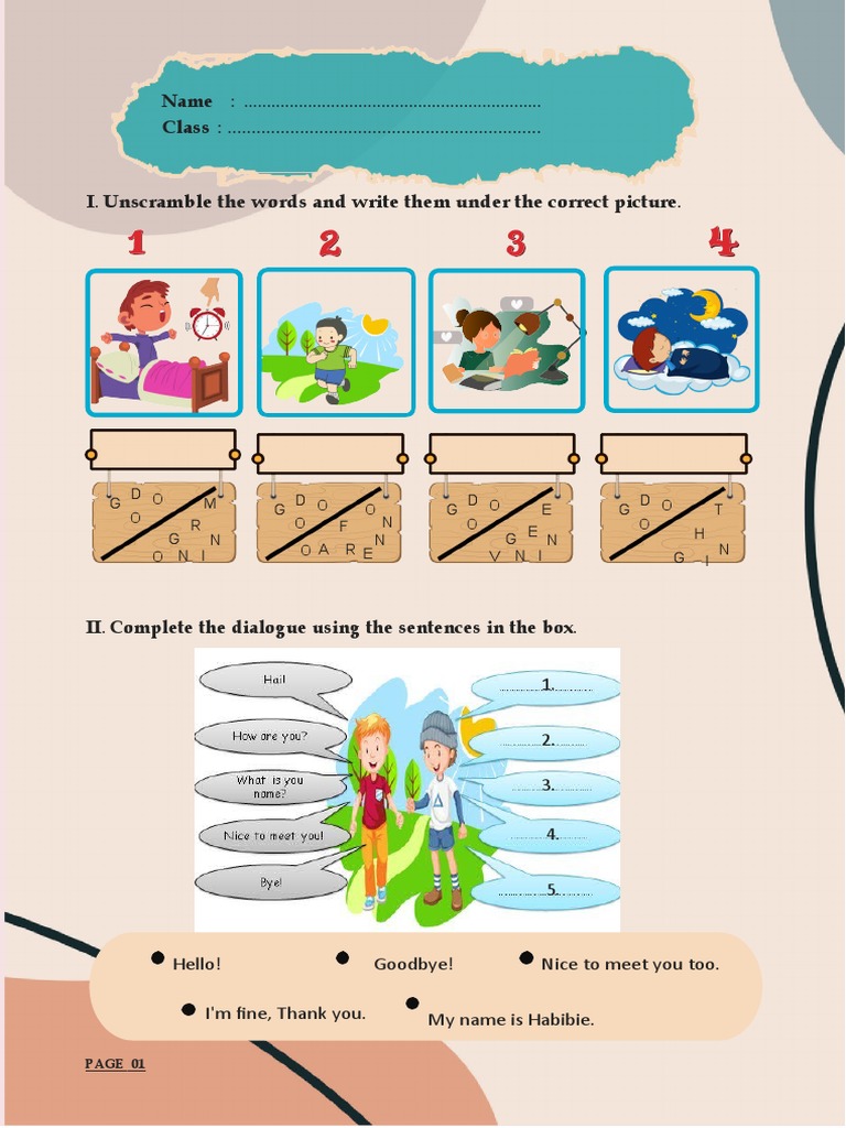 LKPD Greeting and Leave Taking Kelas 1 | PDF | Linguistics