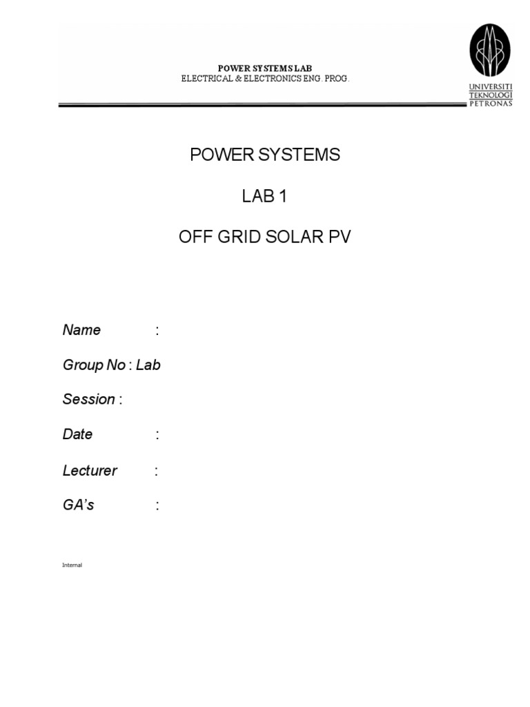 Lab Power System OFF GRID SOLAR PV | PDF | Solar Power | Photovoltaics
