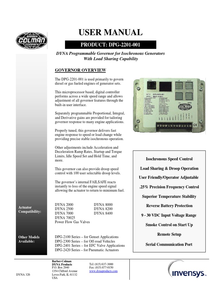 Woodward Governor Controller DPG-2201-001Manual | PDF | Control Theory | Computer Engineering