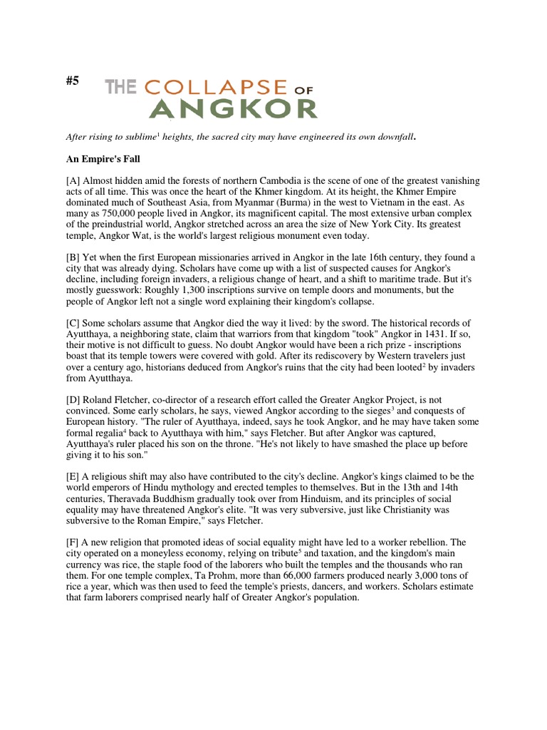 #5-The Collapse of Angkor | Download Free PDF | Angkor | Cambodia