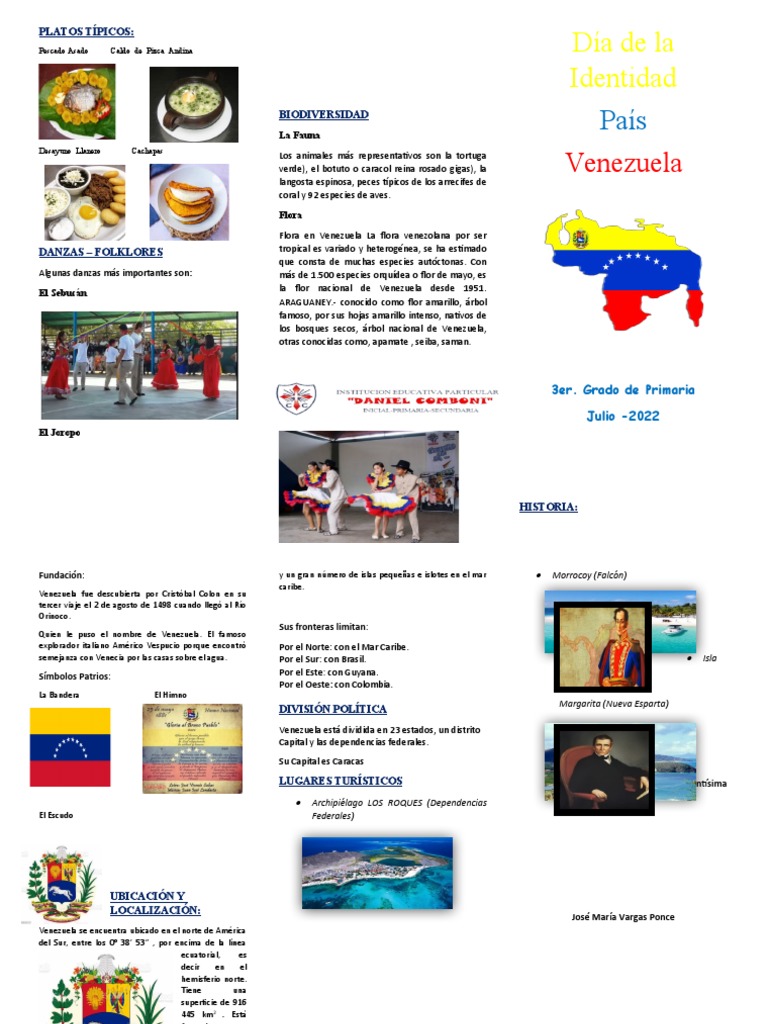 Triptico 3er Grado VENEZUELA - MEJORADO | PDF | Venezuela