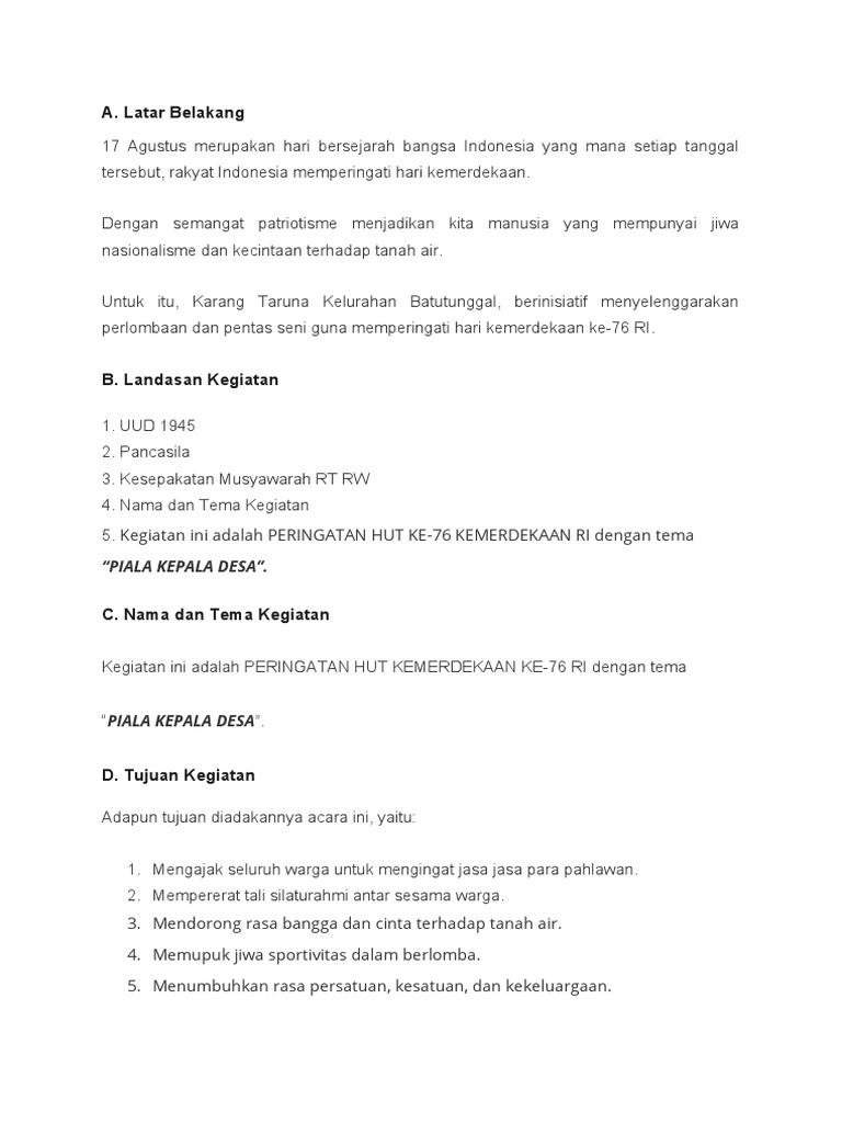 Proposal 17 Agustusan | PDF