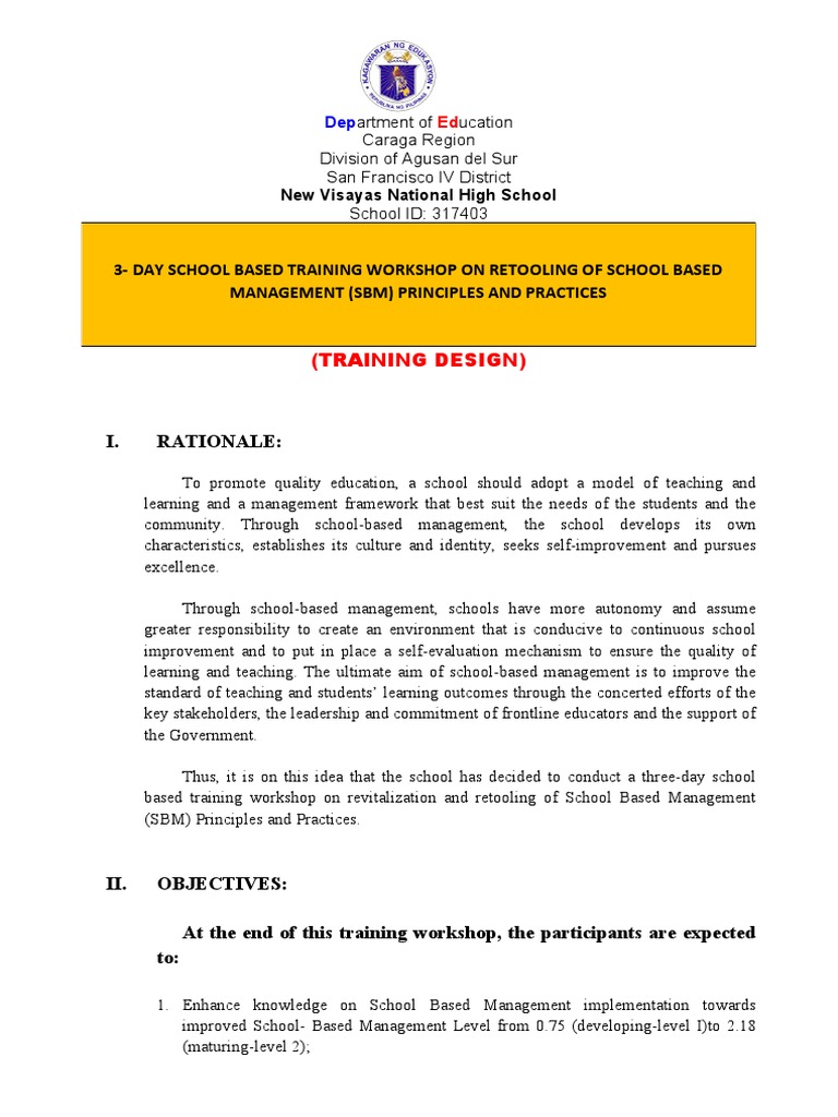 SBM Training-DeSign | PDF