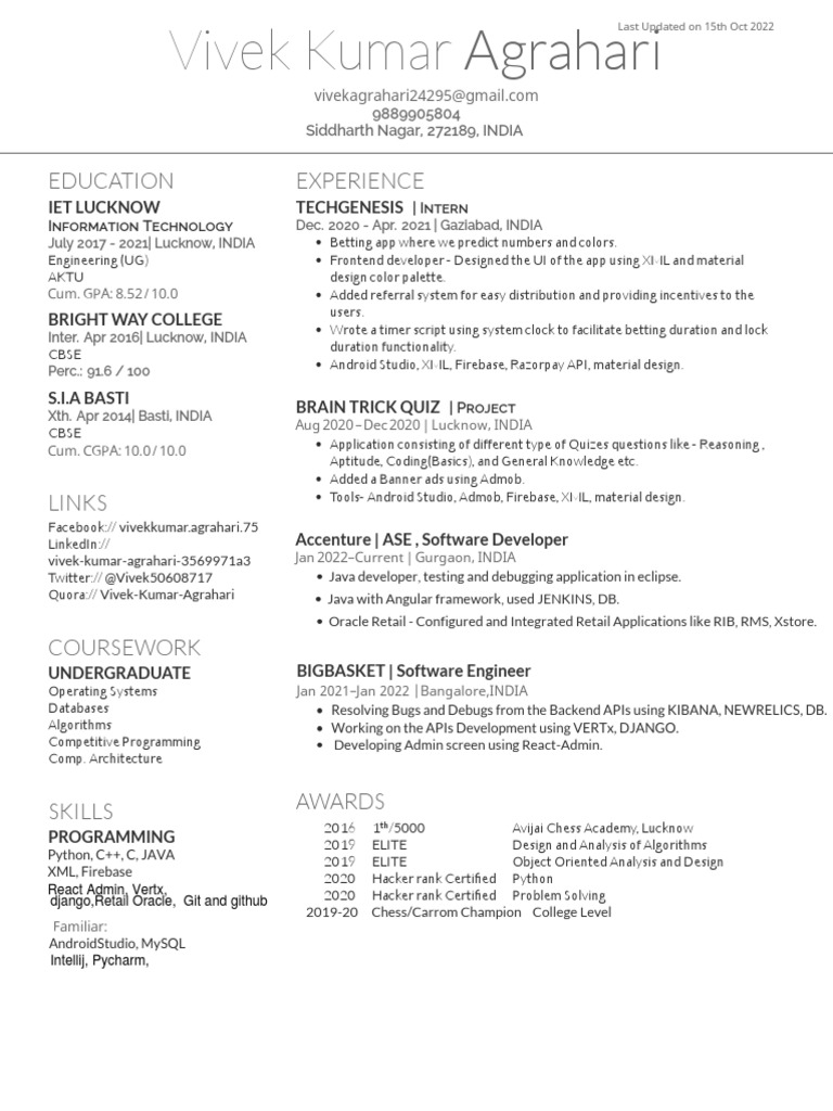 Vivek Developer Resume | PDF | Computer Programming | Android (Operating System)