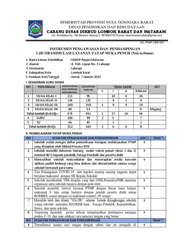 SMKPPNMataram7121 - INSTR 2022 PTM Penuh | PDF