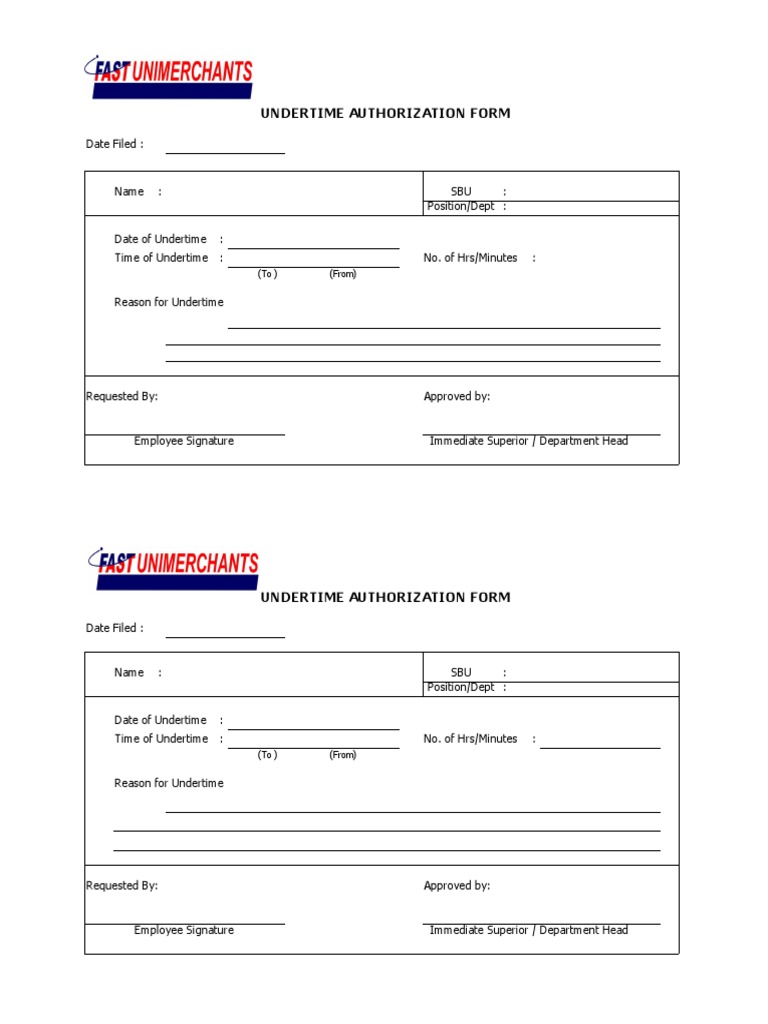 OBT and Undertime Form | PDF