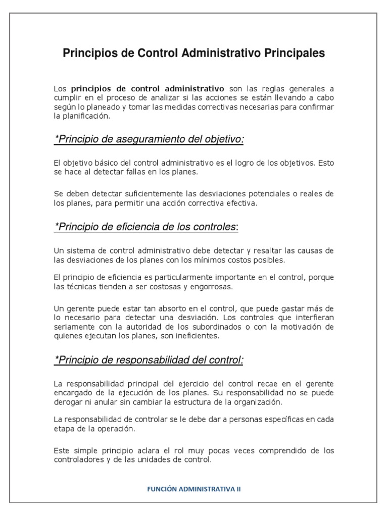Principios Del Control | PDF | Planificación