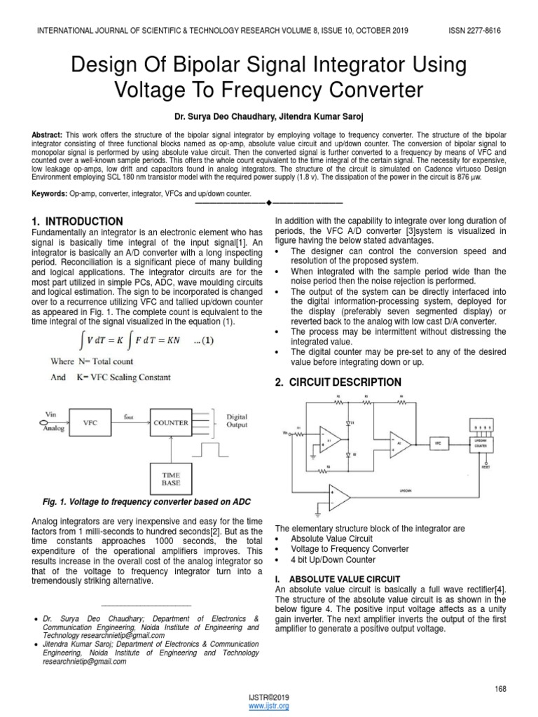 Design of Bipolar Signal Integrator | PDF | Electronic Circuits ...
