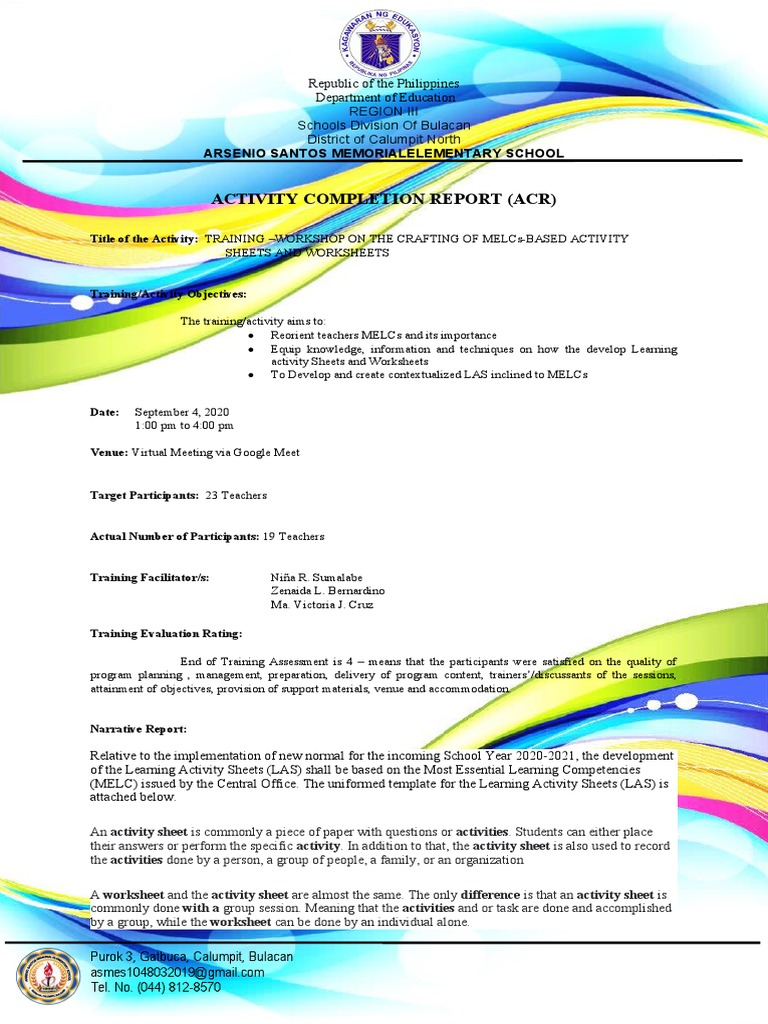 Acr-Crafting Activity Sheets | PDF | Worksheet | Learning