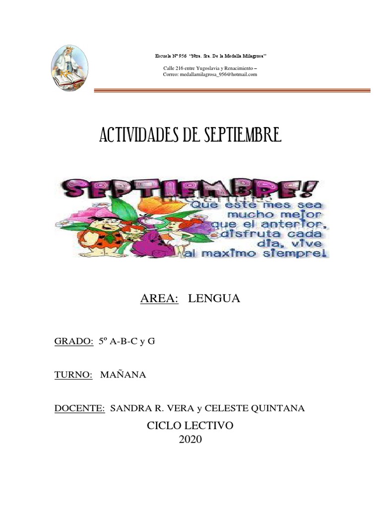 Cuadernillo de Actividades de Septiembre | PDF