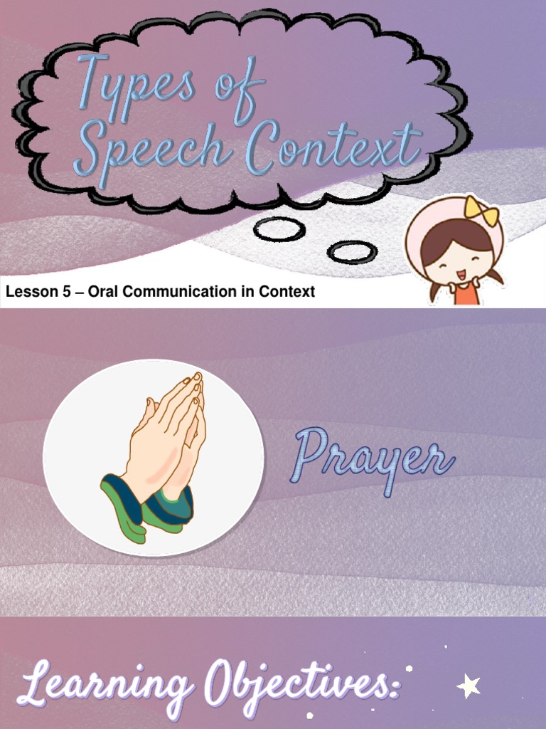Lesson 5 Types of Speech Context | PDF | Communication | Interpersonal ...
