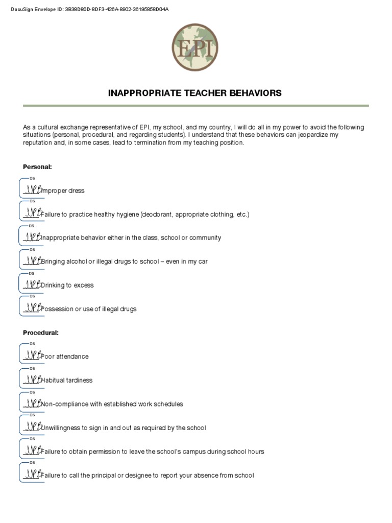 Inappropriate Teacher Behaviors Guide | PDF | Teachers | Classroom ...