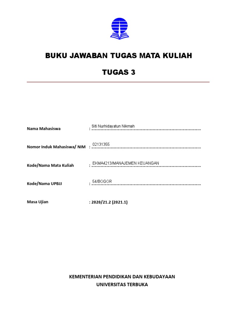 Jawaban Tugas 3 Ekma4213 | PDF