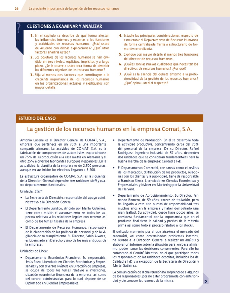Caso Comat. Sesión 08 | PDF | Gestión de recursos humanos | Business