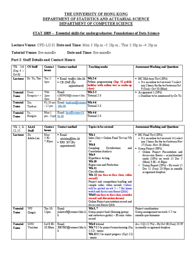 STAT 1005: Data Science Foundations | PDF | Statistics | Data Analysis