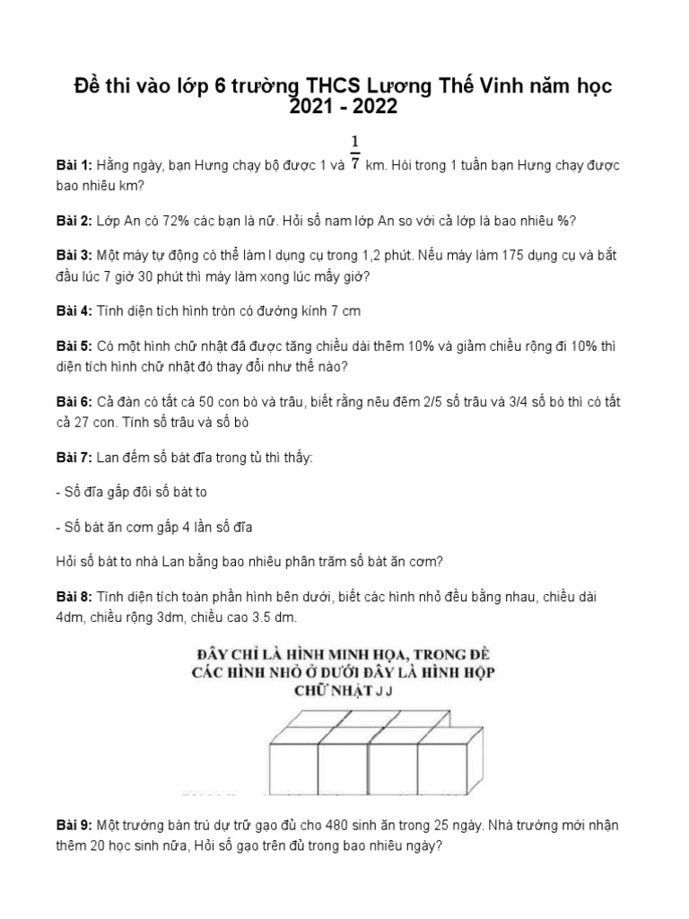 De Thi Vao Lop 6 Luong The Vinh Nam 2021 Pdf