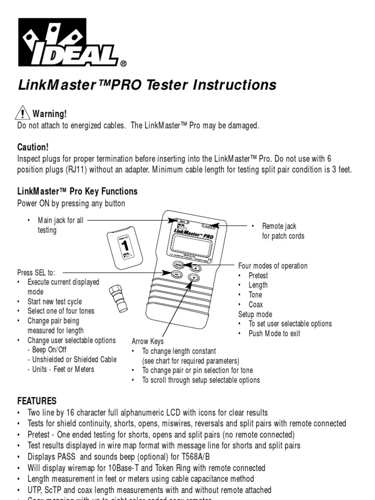 Link Master Pro Instructions | PDF | Electrical Engineering ...