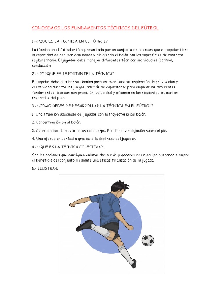 Conocemos Los Fundamentos Técnicos Del Fútbol | PDF