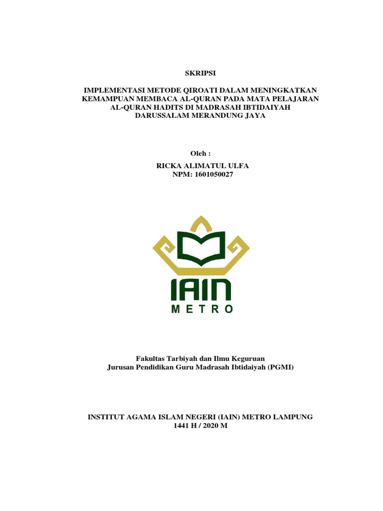 Skripsi Ricka Alimatul Ulfa | PDF
