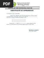 Certificate of Appearance Template | PDF
