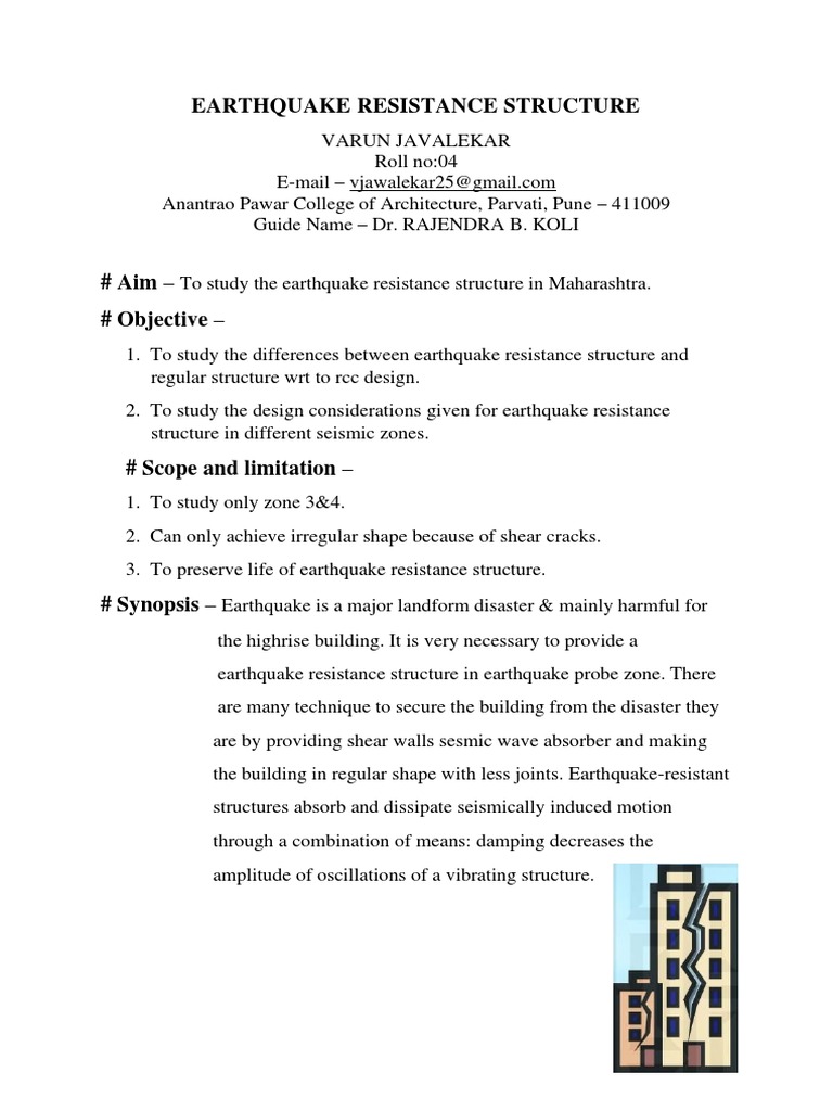 Earthquake-Resistant Structures in Maharashtra | PDF | Earthquakes ...