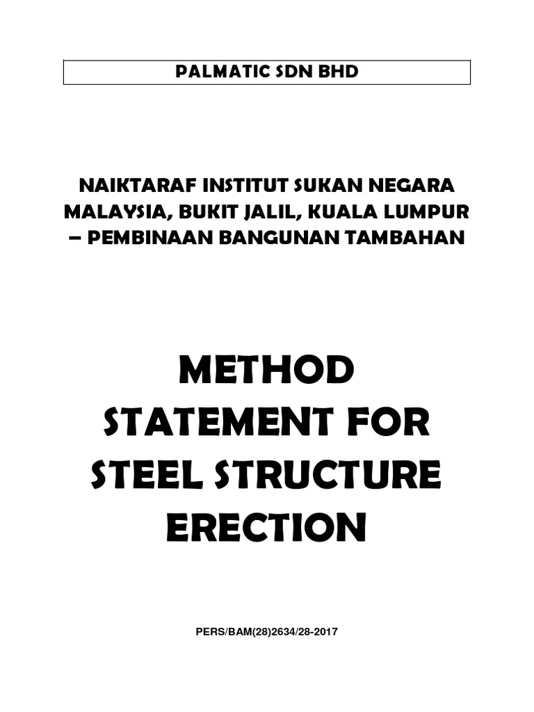 12 - Method Statement For Steel Structure Erection | Download Free PDF ... 12 - Method Statement For Steel Structure Erection | Download Free PDF ...