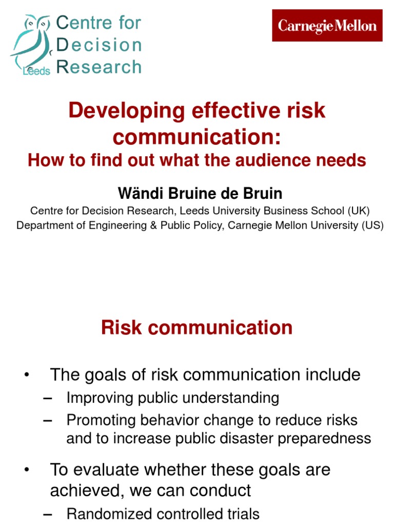Developing Effective Risk Communication | PDF | Carbon Capture And ...