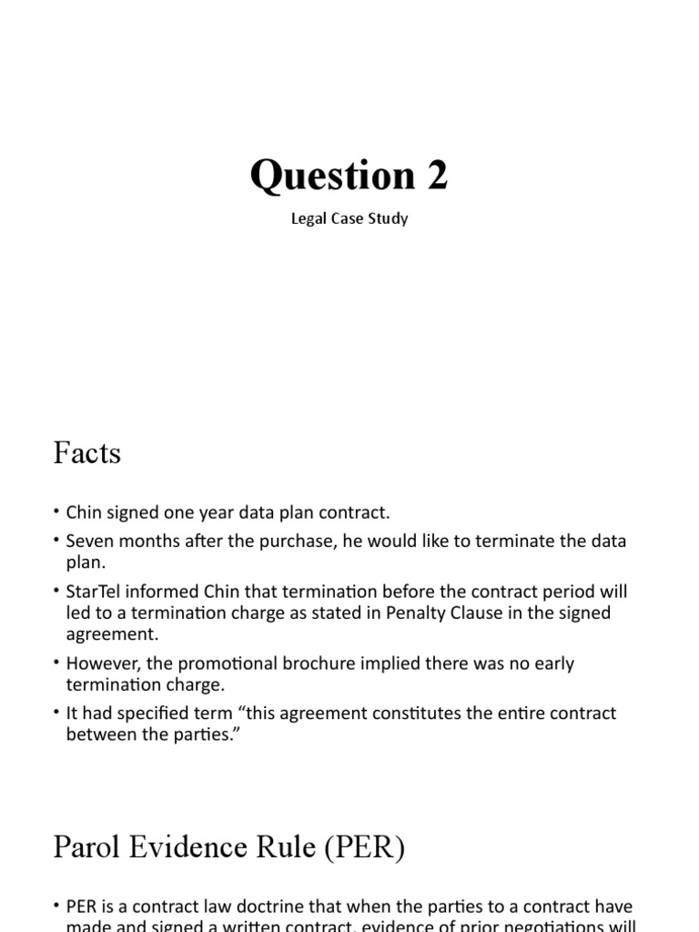 Parol Evidence Rule (PER) | PDF