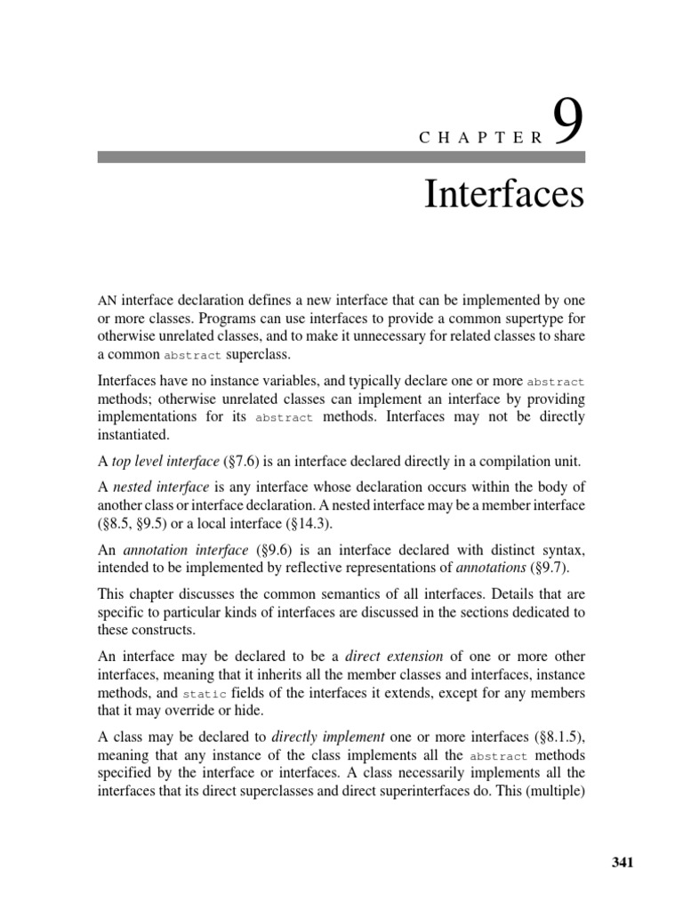 Understanding Interfaces Defining Common Supertypes And Abstract Methods Pdf Class