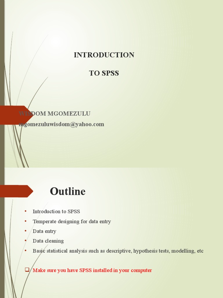 Topic 2 - Introduction To SPSS | PDF | Spss | Student's T Test