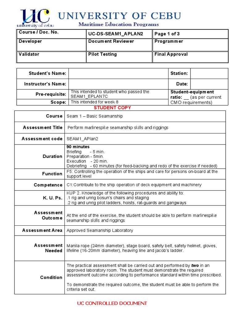 Seam1 - Aplan2 Week 8 Student | PDF | Knot