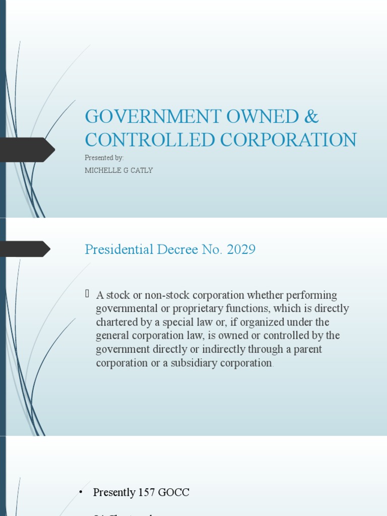 Overview of Government-Owned Corporations | PDF | Corporations | Companies