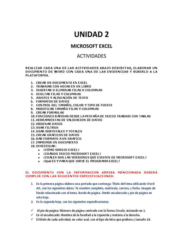 Tarea 1 Excel | PDF | Microsoft Excel | Microsoft Word