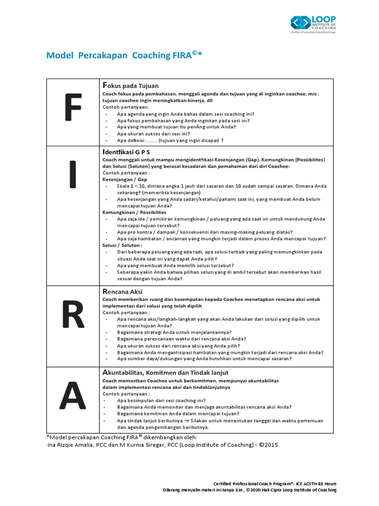 Coaching Conversation Model FIRA | PDF