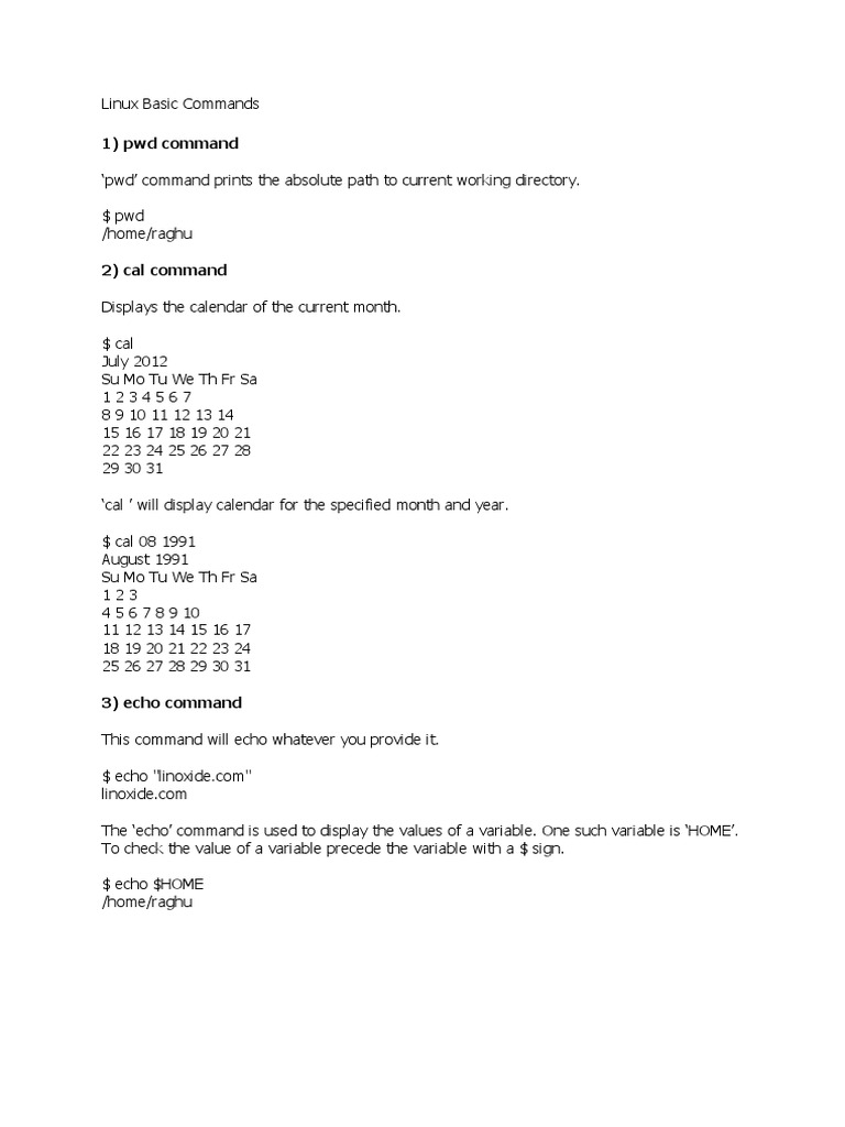 Linux Basic Commands Pdf Computer File Superuser 9318