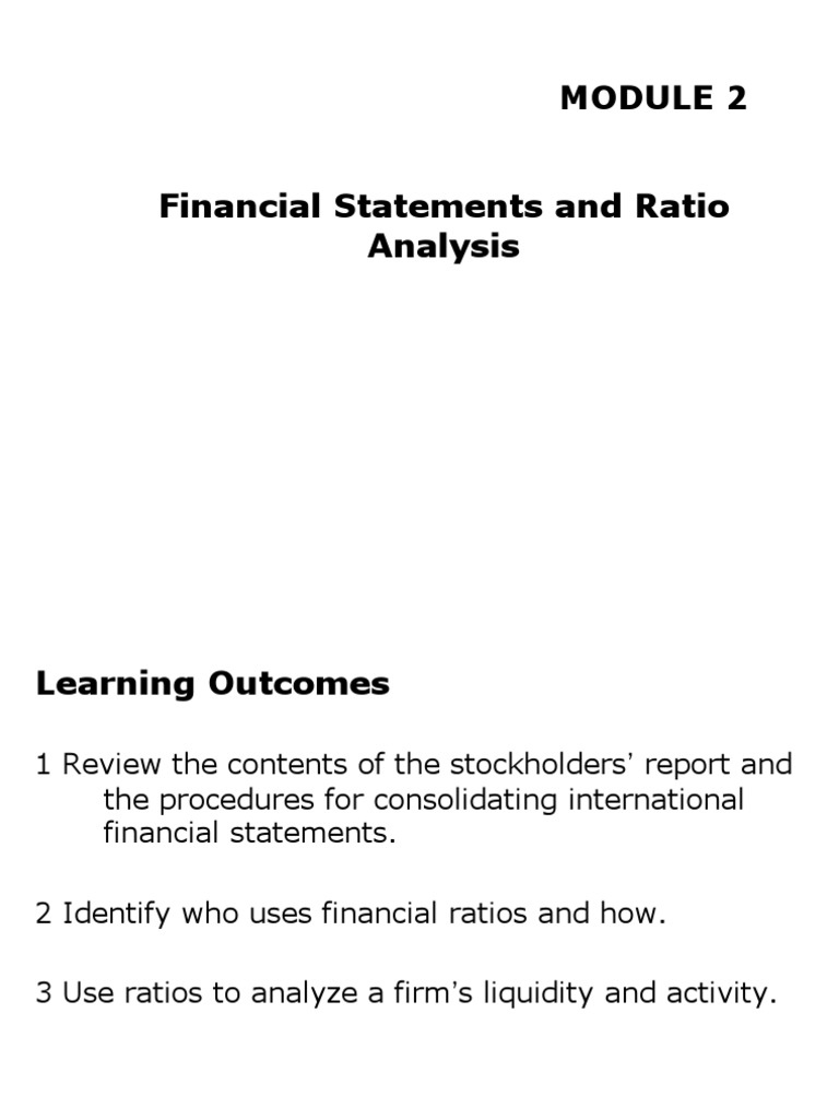 Module 2 - Fs Analysis | PDF | International Financial Reporting Standards | Equity (Finance)