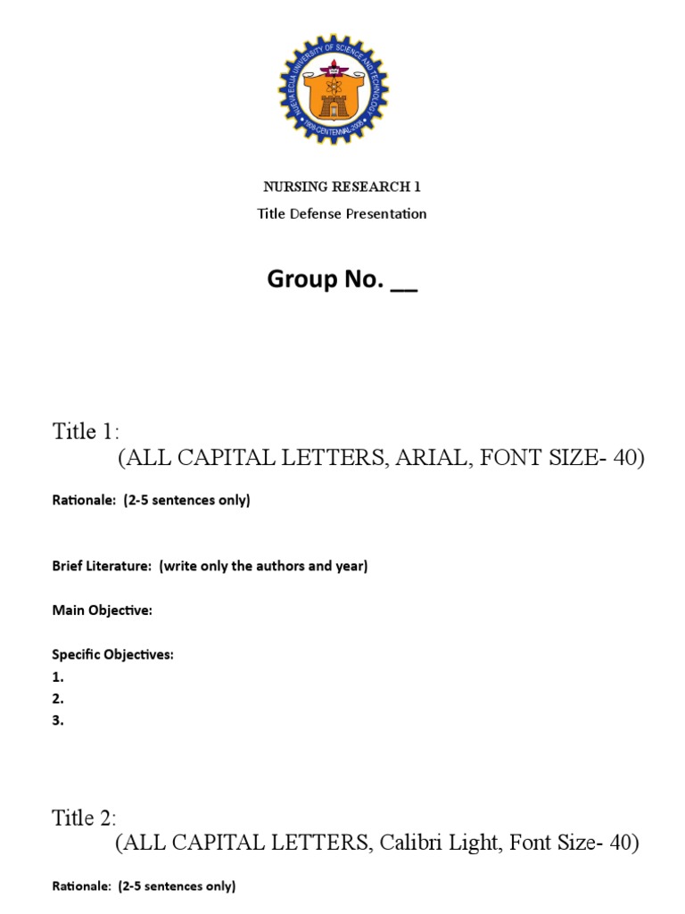 Title Defense Presentation Format | PDF | Games & Activities | Self ...