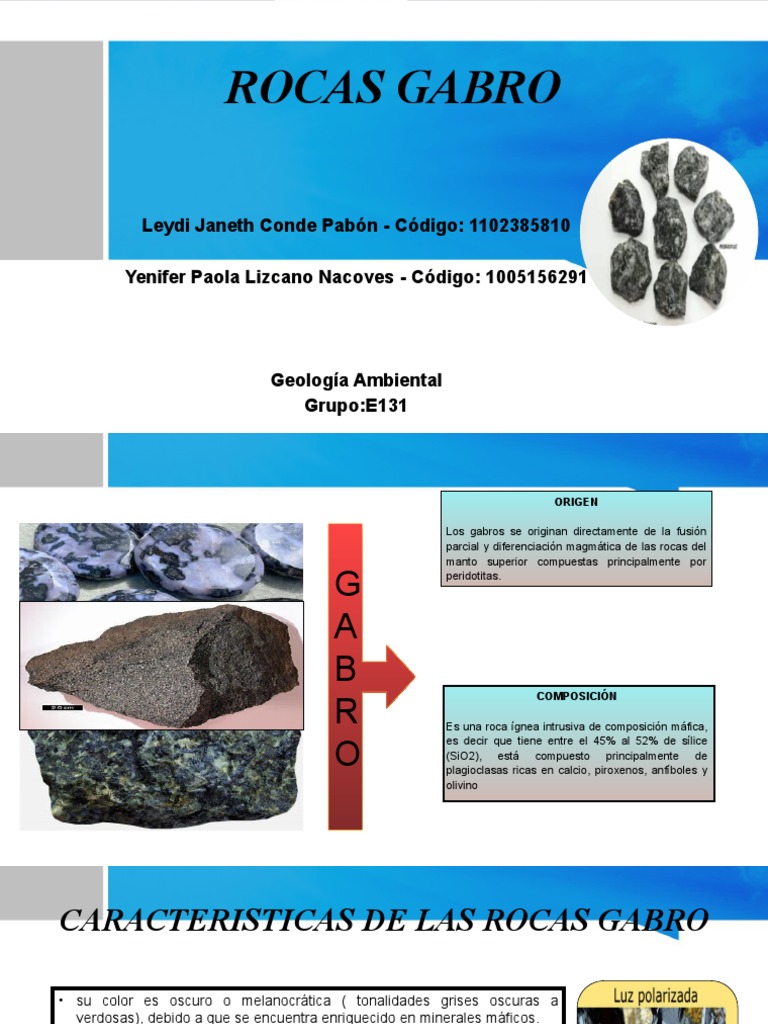 Exposición Rocas Gabro - Geología. | PDF