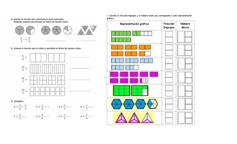 Actividad Fracciones Impropias | PDF
