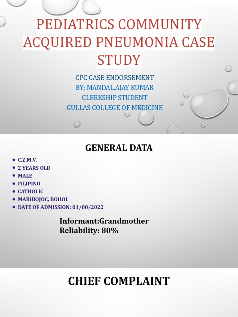 Pediatric Pneumonia Case Study | PDF | Pneumonia | Epidemiology