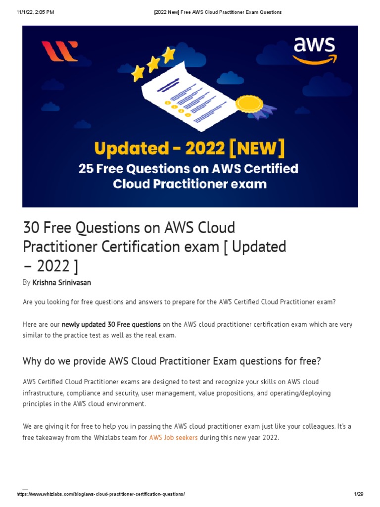 AWS Cloud Practitioner Exam Questions | PDF | Amazon Web Services ...