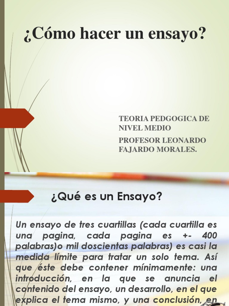 Como Hacer Un Ensayo | PDF | Ensayos | Cognición